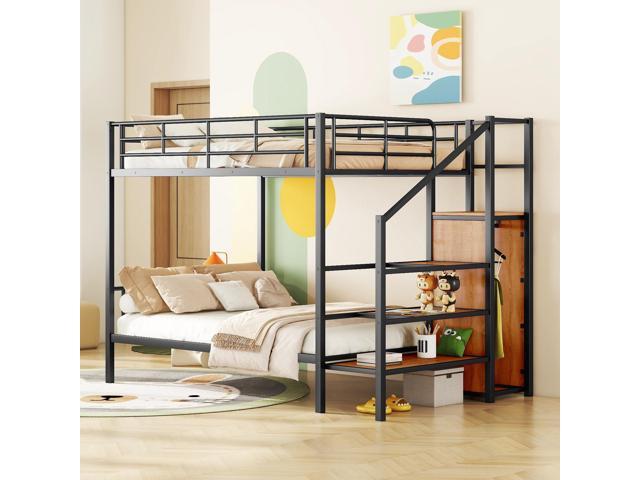 Click here for Full Over Full Metal Bunk Bed with Lateral Storage... prices