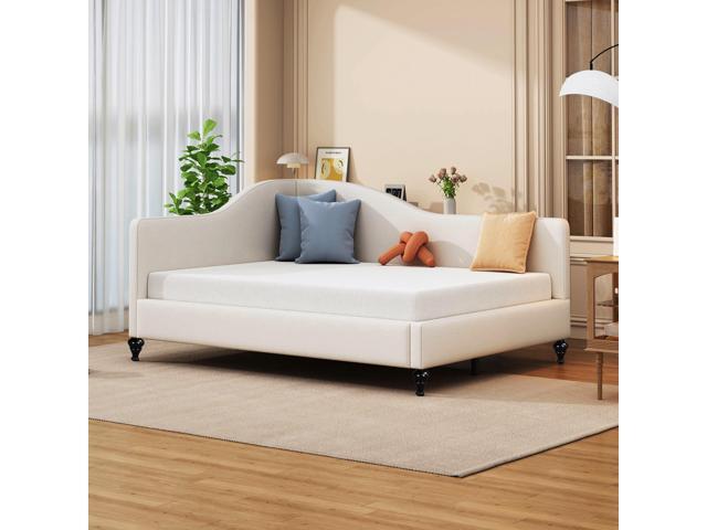Click here for Full Size L-Shaped Linen Daybed  with Solid Wood L... prices