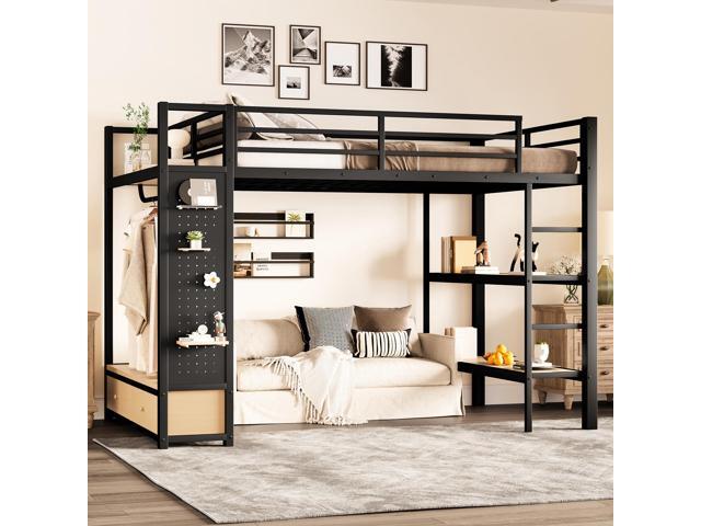 Click here for Full size Loft Bed Frame with Wardrobe Metal Loft... prices