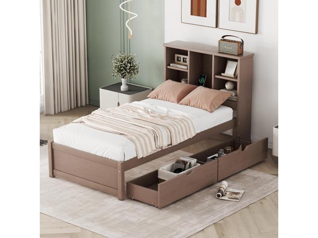 Click here for Modern Twin Size Bed Frame With Built-in USB Port... prices