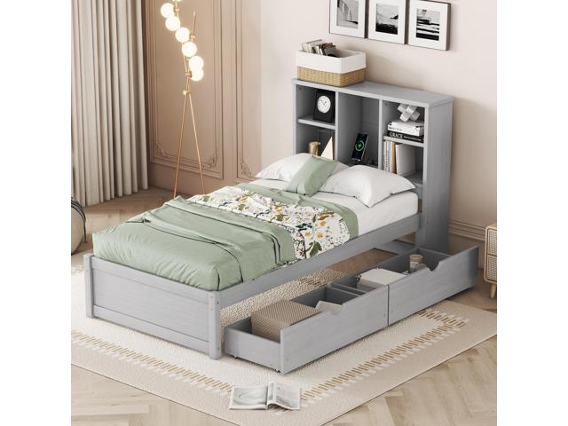 Click here for Modern Twin Size Bed Frame With Built-in USB Port... prices