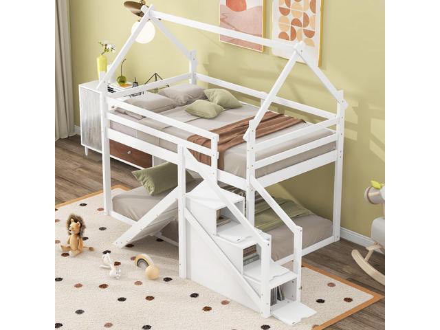 Click here for Twin over Twin House Loft or Bunk Bed with Slide a... prices