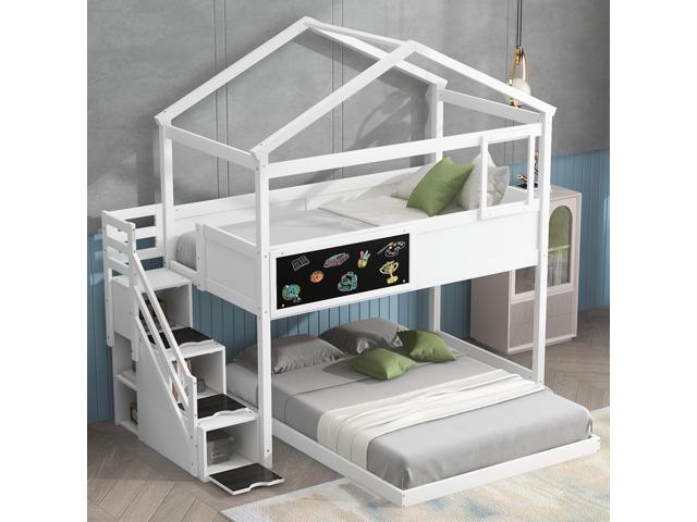 Click here for Twin over Full House Bunk Bed with Storage Stairca... prices