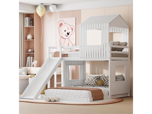 Click here for Wooden Twin Over Full Bunk Bed  Loft Bed with Play... prices