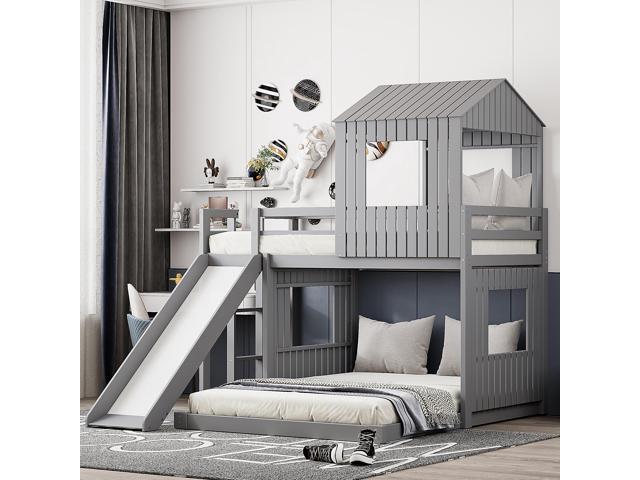 Click here for Wooden Twin Over Full Bunk Bed  Loft Bed with Play... prices