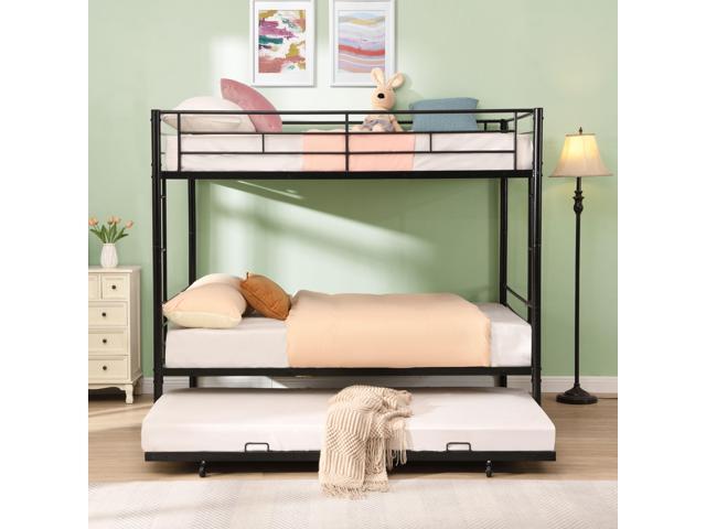 Click here for Full Over Full with trundle Metal Bunk Bed  No Box... prices