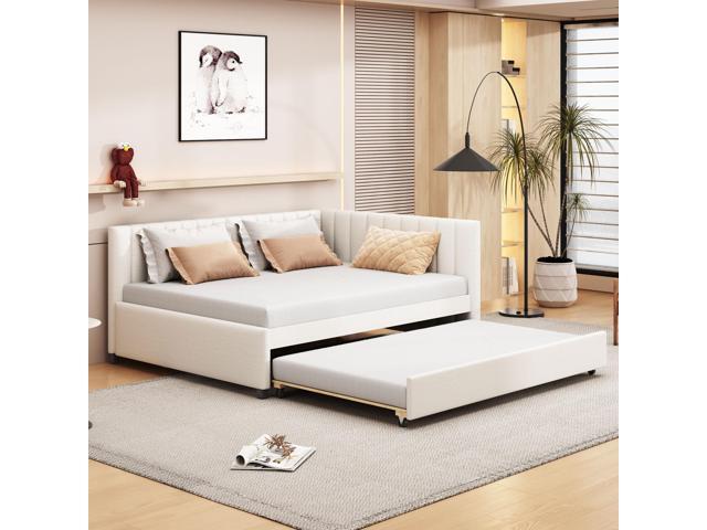 Click here for Full Size Upholstered Daybed with Trundle Sofa Bed... prices