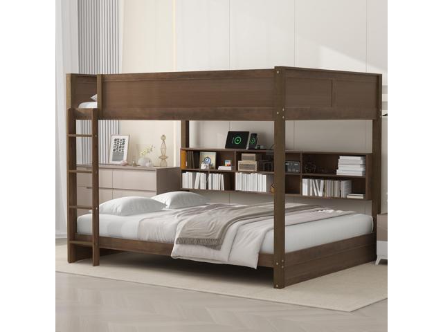 Click here for Queen over Queen Bunk Bed with Storage Cabinets an... prices