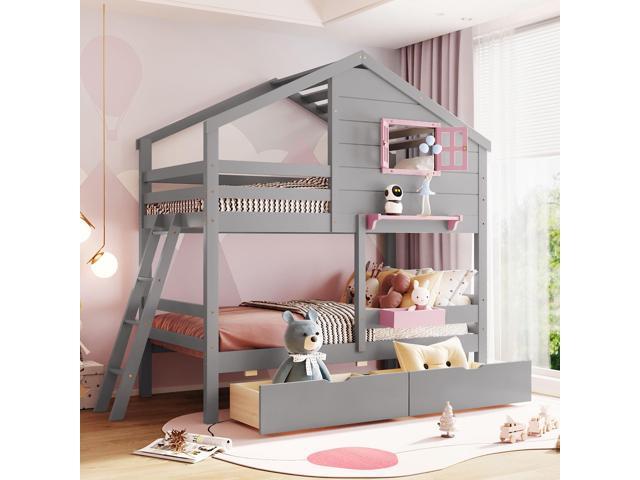 Click here for Twin over Twin Bunk Bed with 2 Drawers  1 Storage... prices