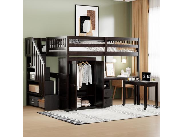 Click here for Full Size Loft Bed with Stairs  Bookshelf  Drawers... prices