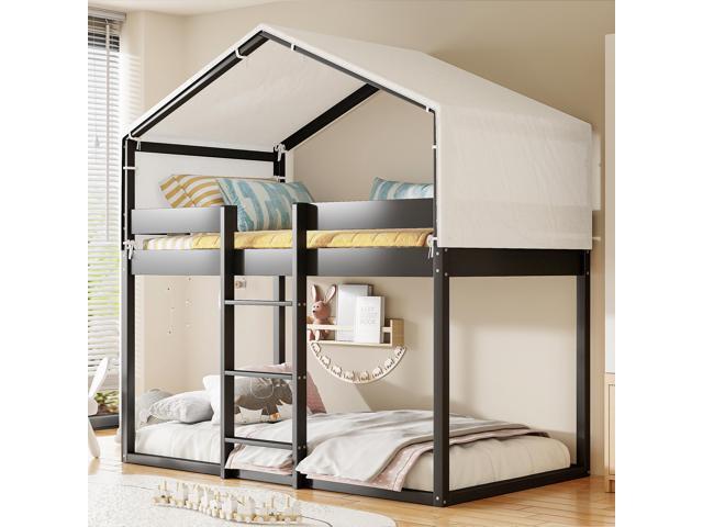 Click here for Twin Over Twin Wood Bunk Bed with Tent  Espresso(O... prices