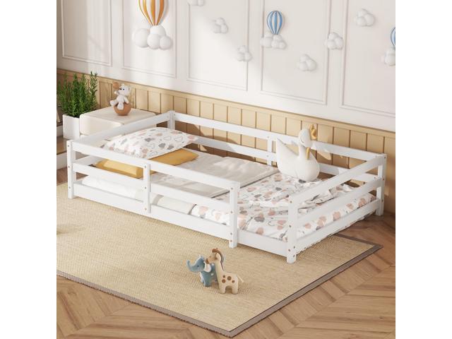 Click here for Twin Size Floor Bed  Montessori Floor Bed with Fen... prices