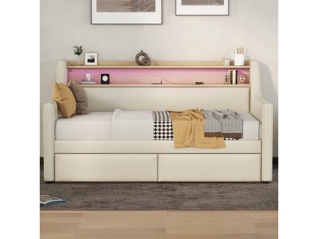 Click here for Twin Size Daybed with Storage Drawers  Upholstered... prices