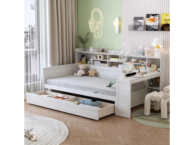 Click here for Wooden Twin Size Daybed with Storage Shelves  Mult... prices