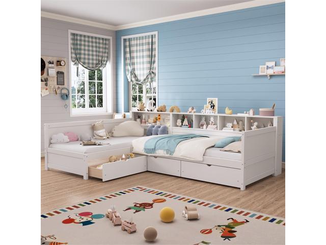 Click here for Twin Size Day Bed for 2  L- Shape Twin Size Bed Fr... prices