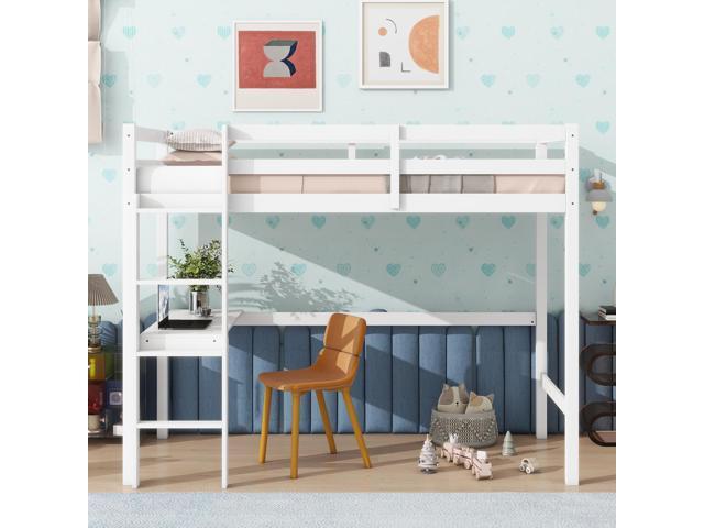 Click here for Twin High Loft Bed  Rubber Wood Loft Bed with Safe... prices