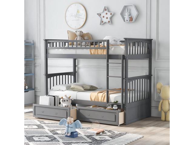 Click here for Twin over Twin Bunk Bed with Drawers  Convertible... prices