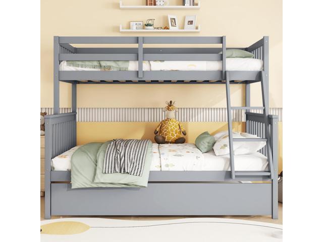 Click here for Twin Over Full Rubber Wood Bunk Bed with Trundle... prices