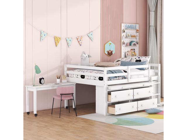 Click here for Full Size Loft Bed with Retractable Writing Desk a... prices