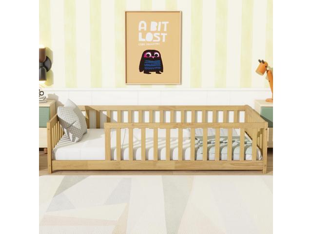 Click here for Twin Size Floor Bed with Fence without Door  Rubbe... prices