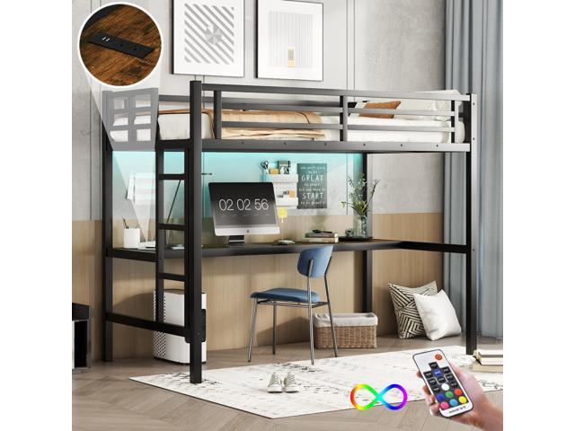 Click here for Metal Twin XL Size Loft Bed with Power Outlet and... prices