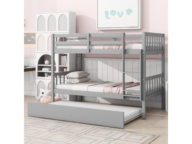 Click here for Twin Over Twin Rubber Wood Bunk Bed with Trundle... prices