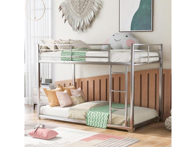 Click here for Twin over Twin Metal Bunk Bed  Low Bunk Bed with L... prices