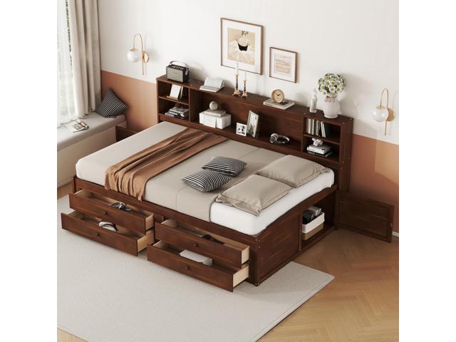 Click here for Full Size Wooden Captain Bed with Built-in Storage... prices