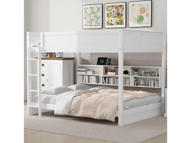 Click here for Queen over Queen Bunk Bed with Storage Cabinets an... prices