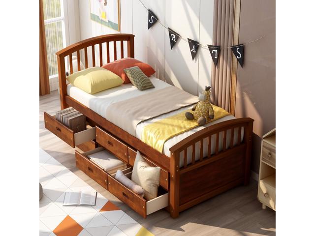 Click here for Orisfur. Twin Size Platform Storage Bed Solid Wood... prices
