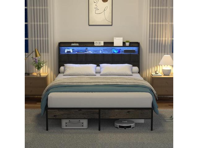 Click here for Queen Bed Frame  Ergonomic Headboard with Multi-Sp... prices