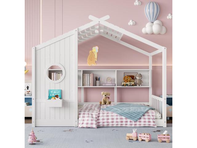 Click here for Twin Size Floor House Bed for Toddler  Kids Montes... prices