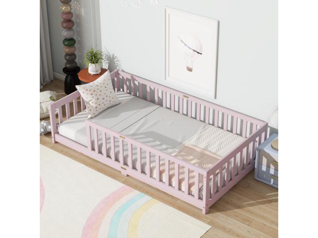 Click here for Twin Size Floor Bed with Fence without Door  Rubbe... prices