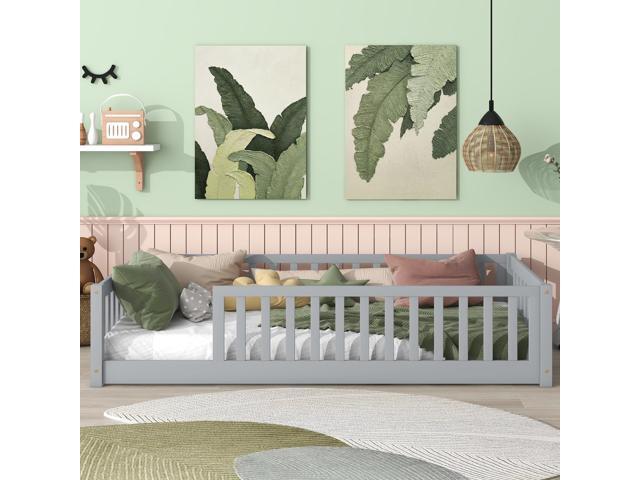 Click here for Twin Size Floor Bed with Fence without Door  Rubbe... prices