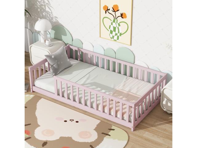 Click here for Twin Size Floor Bed with Fence without Door  Rubbe... prices