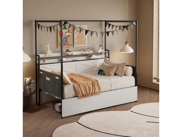 Click here for Modern Twin-size Bed with 3 Under-bed Storage Draw... prices