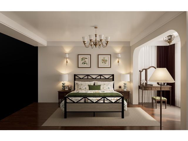 Click here for Full Size Bed Frame Easy Assembly  Brown prices