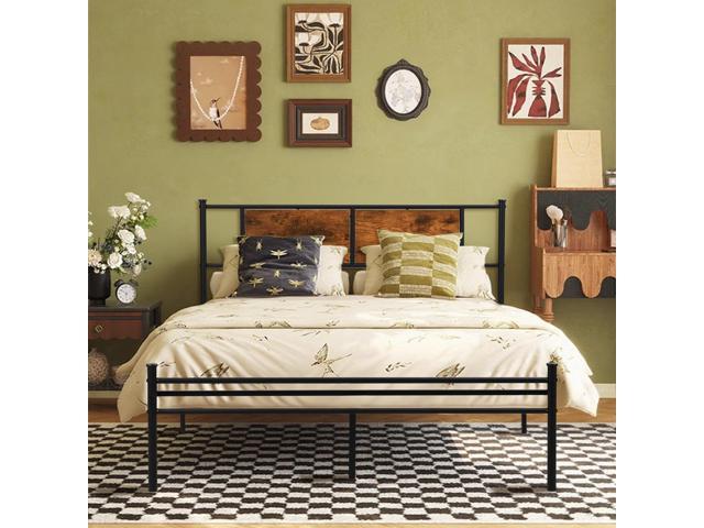 Click here for Full Size Metal Bedframe with Wood Panel Headboard... prices