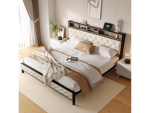 Click here for King Size Bed Frame  Platform Bed Frame with Charg... prices