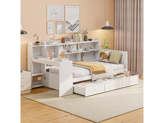 Click here for Twin Size Wooden Daybed With 3 Drawers  USB Ports... prices