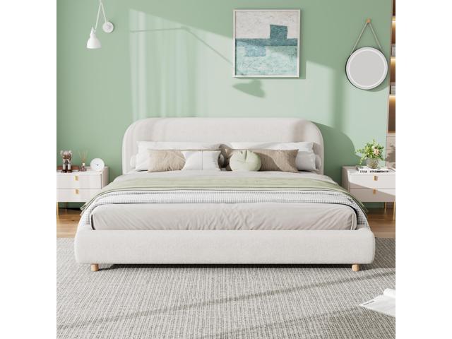Click here for King Size Upholstered Bed With Boucle Fabric Curve... prices