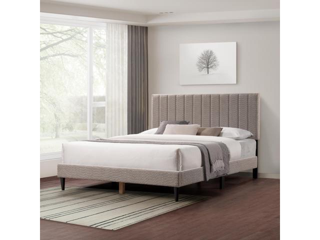 Click here for Gray Upholstered Queen Platform Bed Frame  Tufted... prices
