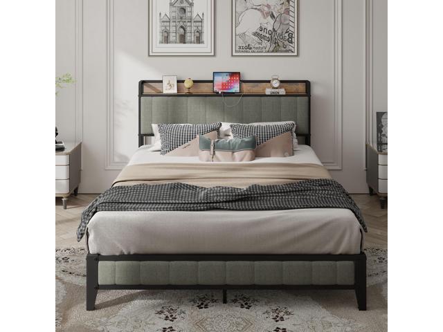 Click here for Queen Size Bed Frame with Charging Station  Uphols... prices