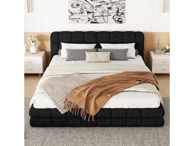 Click here for Queen Size Upholstered Platform Bed  Black prices