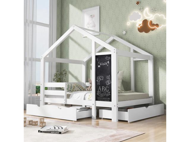 Click here for Twin House Bed with Blackboard and Drawers  Two as... prices