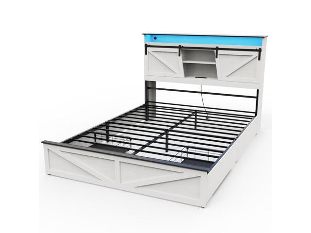 Click here for Farmhouse Queen Size Bed Frame with Storage Headbo... prices