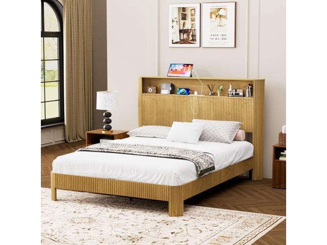 Click here for Queen Size bed frame with storage headboard  built... prices