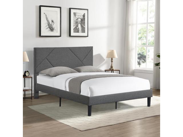 Click here for Full Size Upholstered Platform Bed Frame with Head... prices