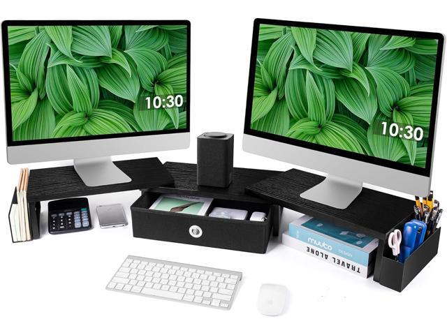 Click here for Dual Monitor Stand Riser w/ Drawer & Metal Leg  La... prices