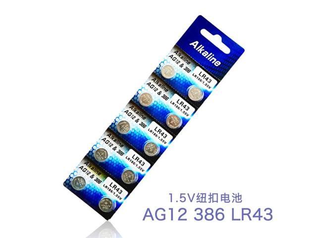 Click here for 10pcs/lot LR43 AG12 Coin Battery 386A SR43 186 LR1... prices